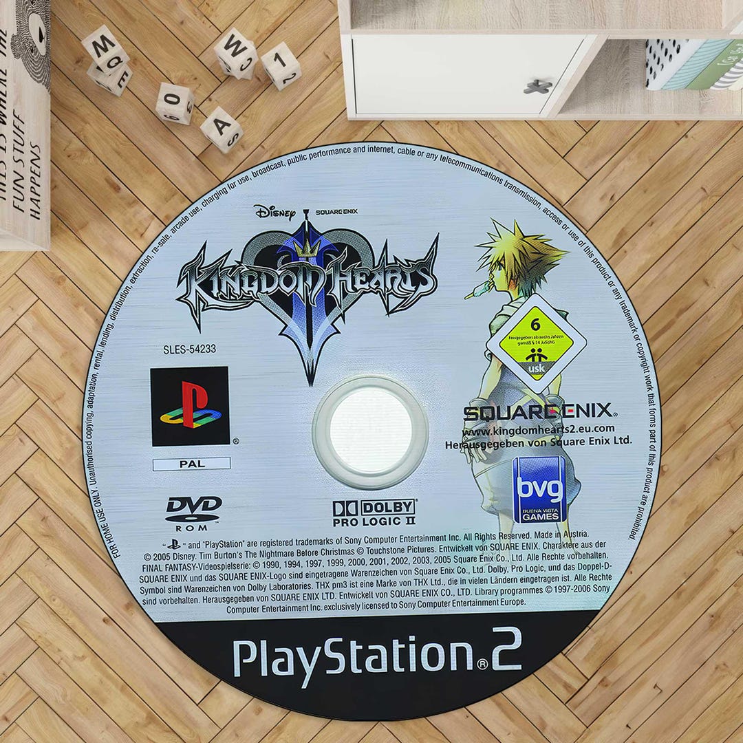 Kingdom Hearts 2 Rug, Kingdom Hearts Two Gift, Ps2 Gift, Play Rug, Cd ...