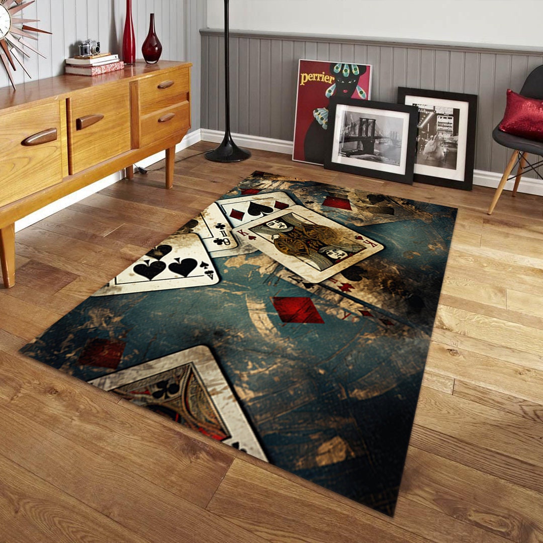 Playing Cards Model Rug, Playing Cards Rug, Game Rug, Game Themed Rug ...