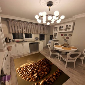 Coffee Bean Rug, Coffee Themed Rug, Kitchen Rug, Home Decor Carpet, Non ...