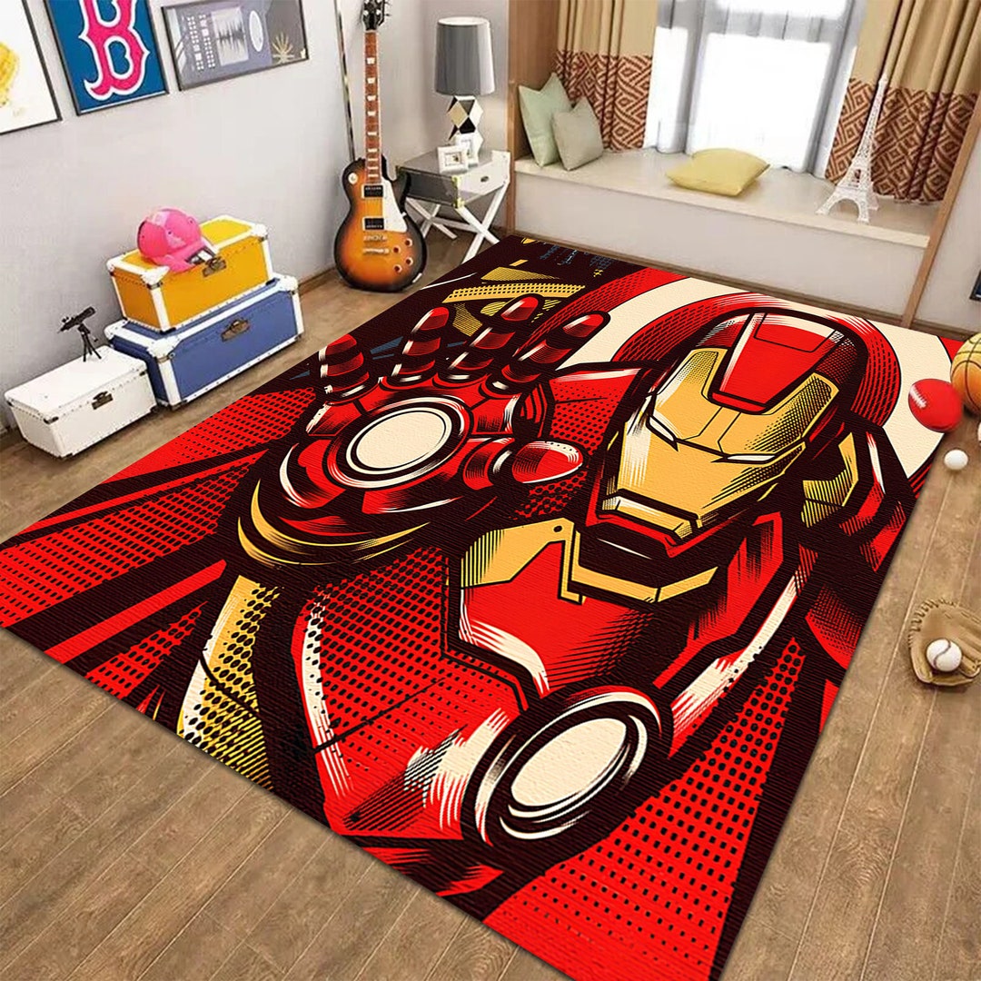 Iron Man Rug, Superhero Rug, Fantastic Rug, Movie Rug, Gift Rug, Kids ...