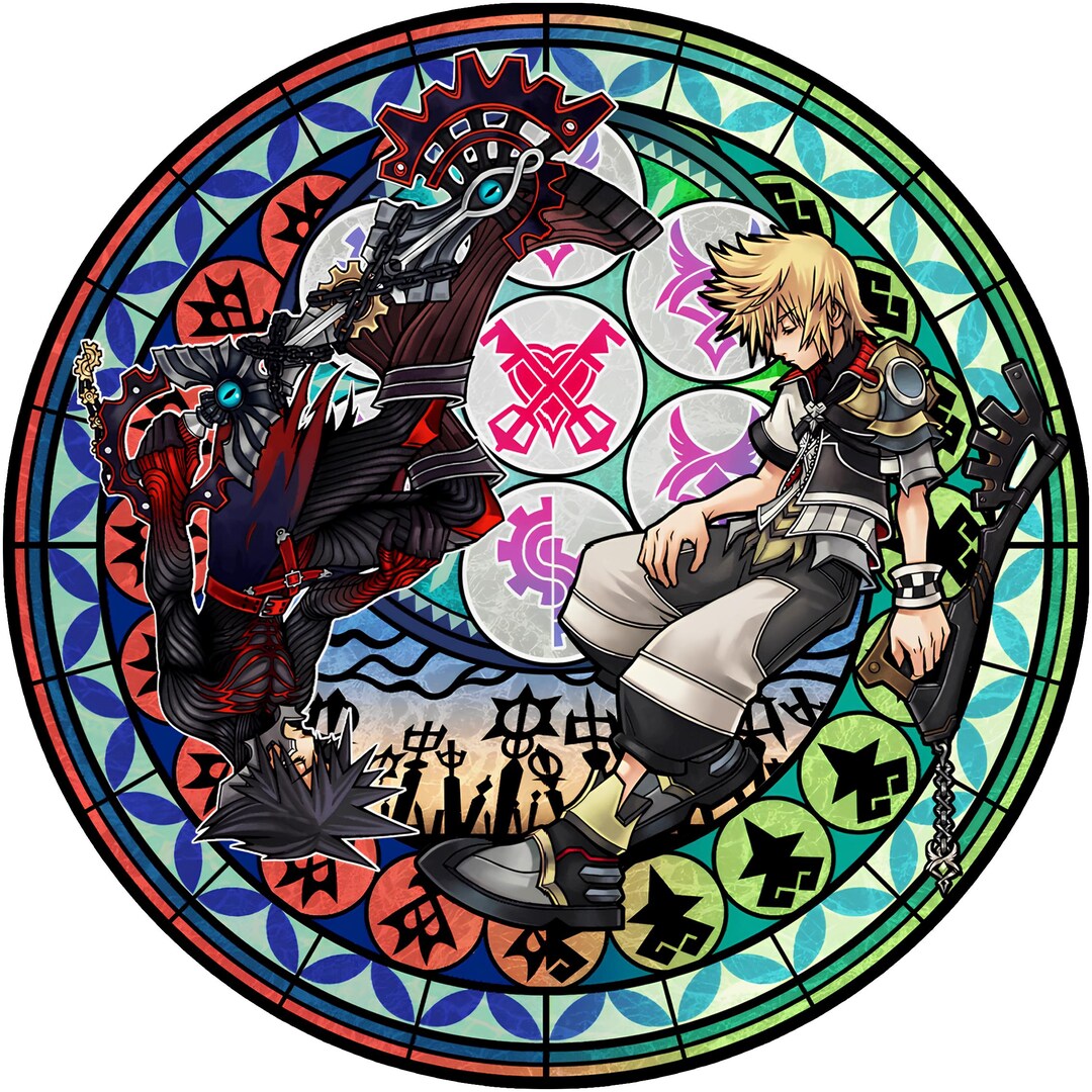 Kingdom Hearts Stained Glass Rug: Ventus & Vanitas Game Room Decor - Etsy