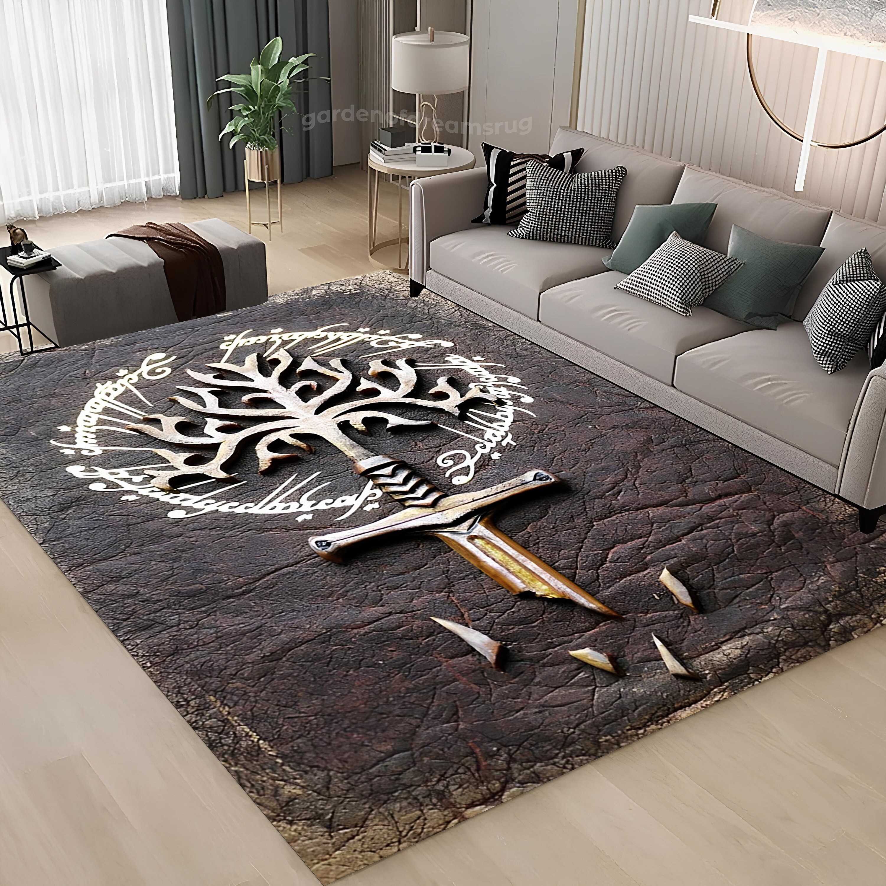Sword Rug, Sword Decor, Movie Rug, Lord of the Rings Sword Rug, Movie ...
