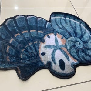 Tufted Look Bath Mat, Sea Shell Bath Mat, Soft Bath Mat, Non Slip Mat ...