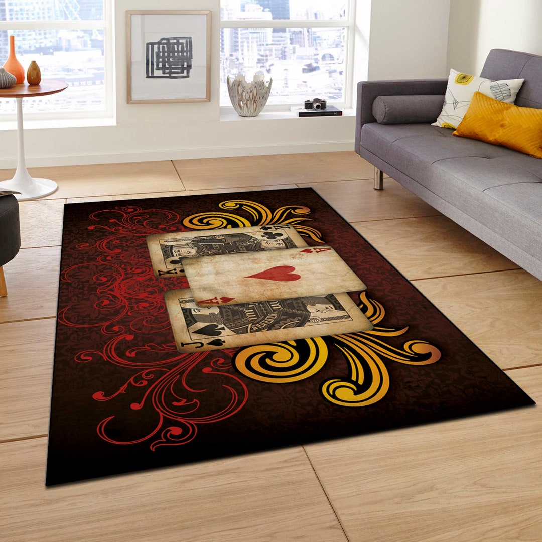 Playing Card Rug, Poker Card Rug, Game Rug, Game Room Rug, Non-slip Rug ...