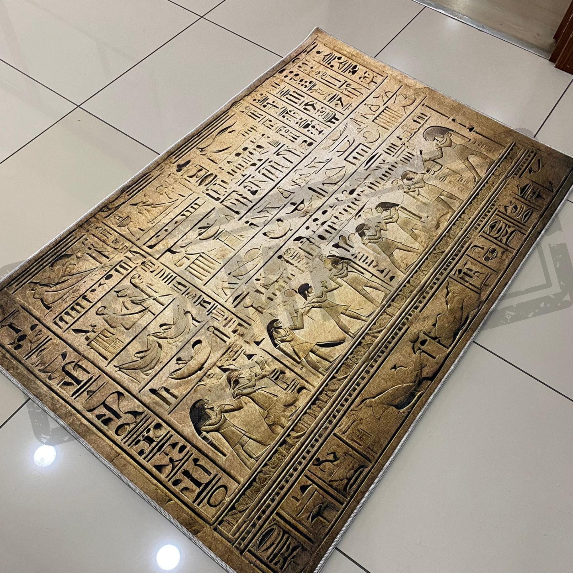 Ancient Egypt Rug: Egyptian Symbols, Non-slip Polyester Area Rug - Etsy