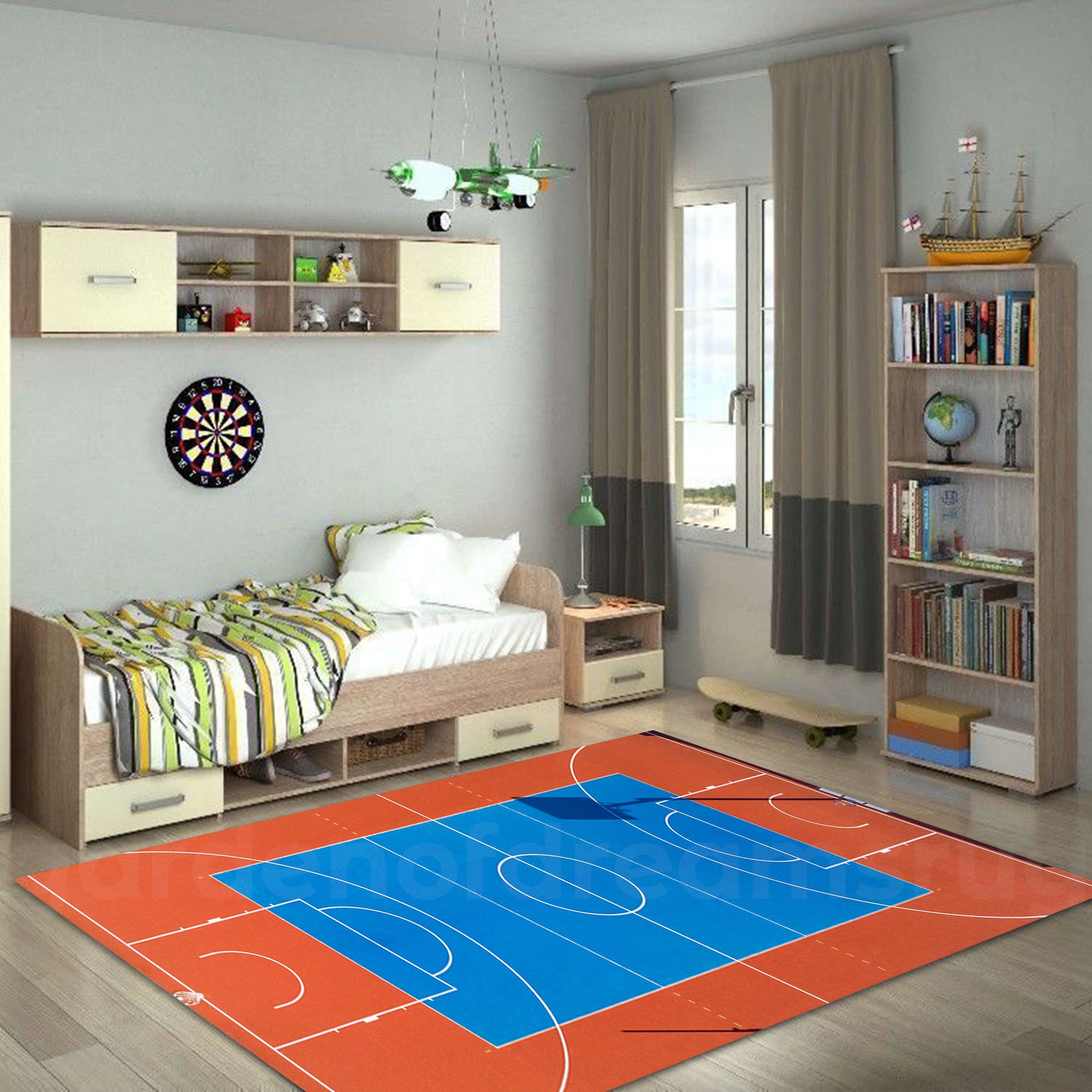Basketball Rug, Basketball Court Rug, Playroom Carpet, Game Rug ...