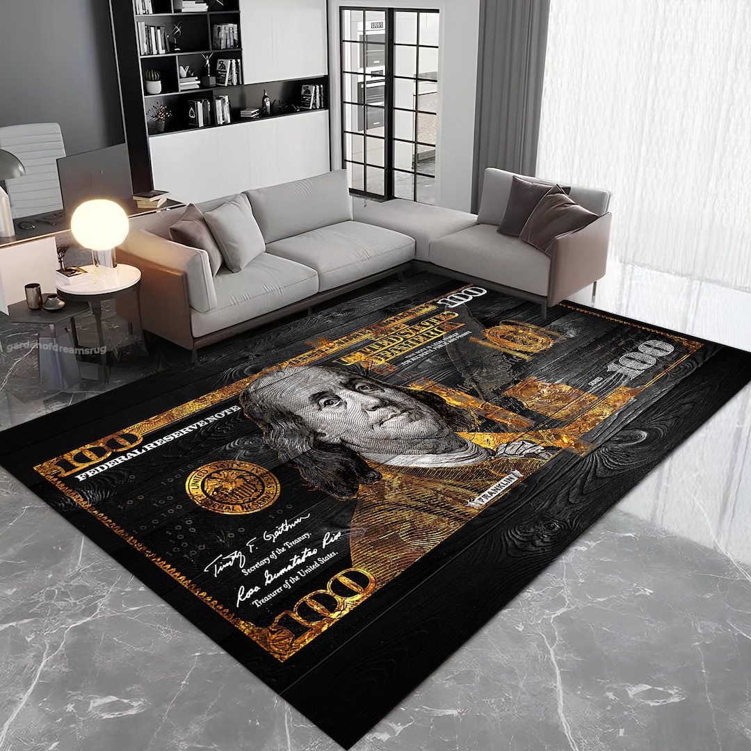 Dollar Rug, Money Rug, 100 Dollar Bill Rug, Gift Rug, Rugs for Living ...