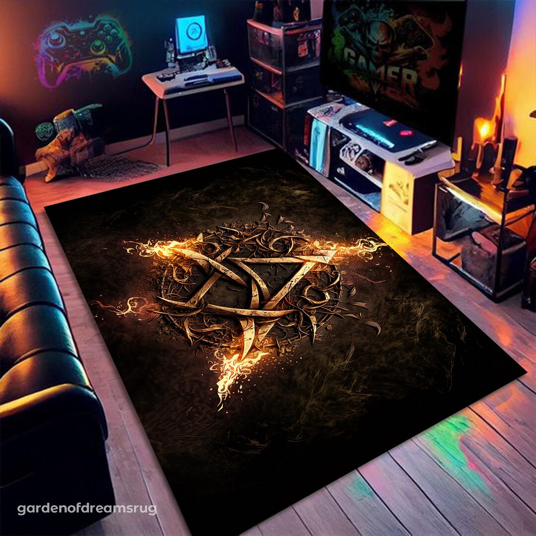Arcane Symbol Rug, Symbol Art Rug, Fantastic Rug, Fire Rug, League of ...