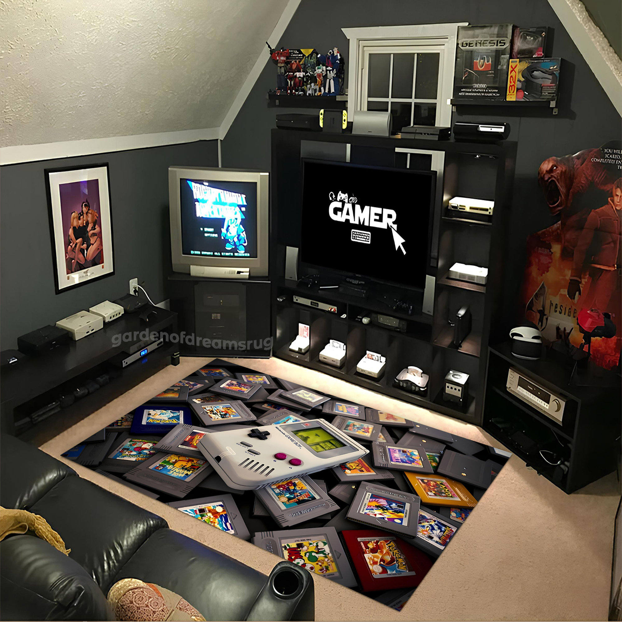 Arcade Rug, Arcade Game Rug, Retro Rug, Game Room Rug, Game Decor, Non ...