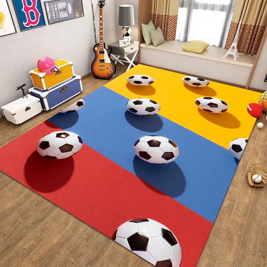 Soccer Rug, Football Rug, Soccer Ball Rug, Fan Rug, Game Rug, Game Room ...