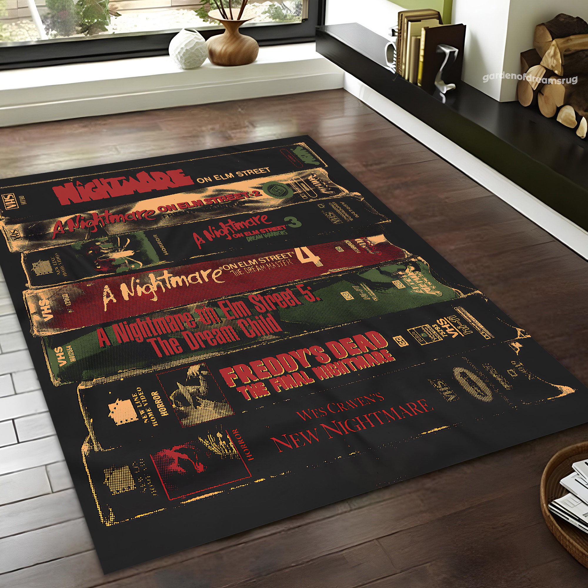 VHS Rug, Horror Movie Rug, Retro Movies Rug, Customizable Rug ...
