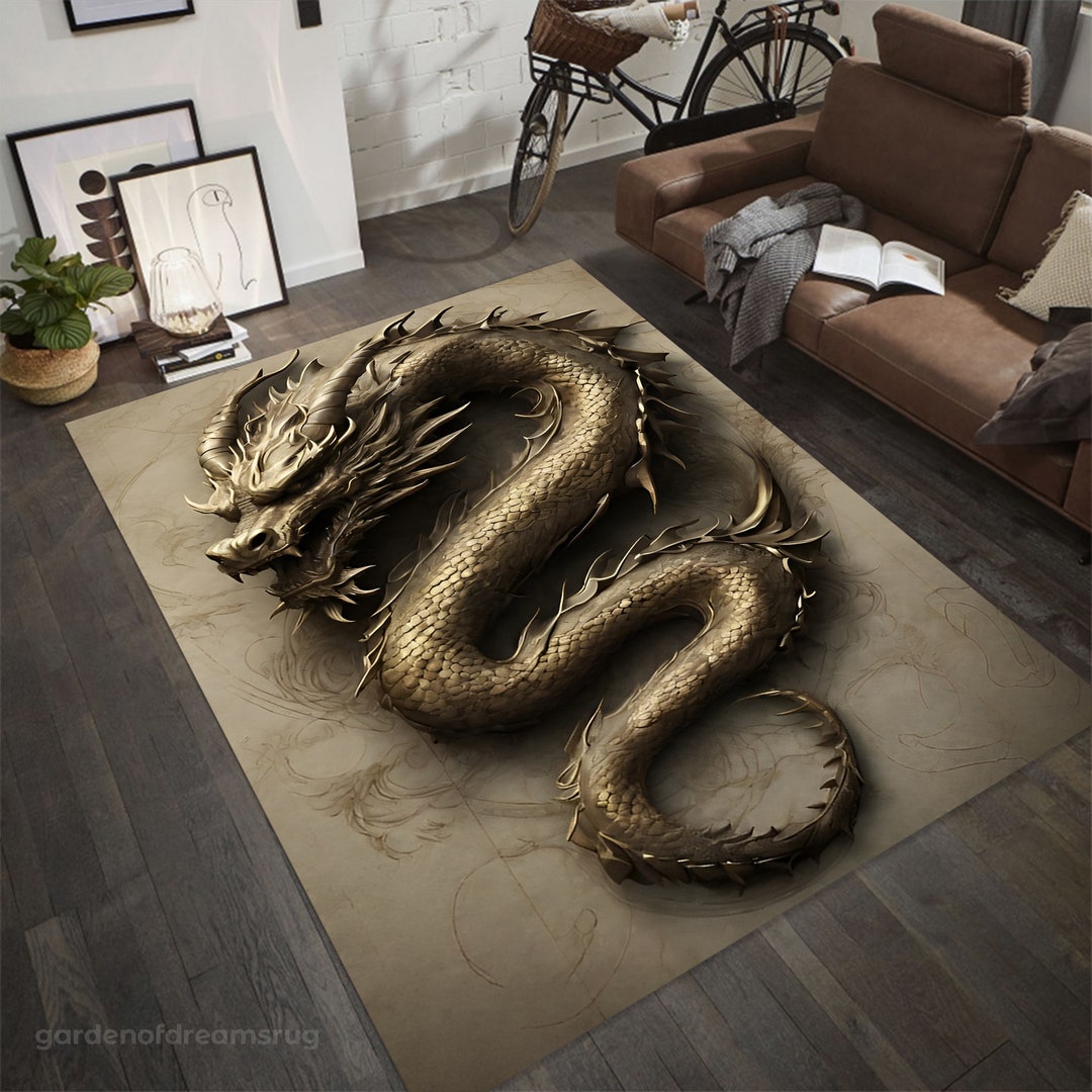 3D Dragon Area Rug: Mythology Carpet, Non-slip Washable Rug - Etsy