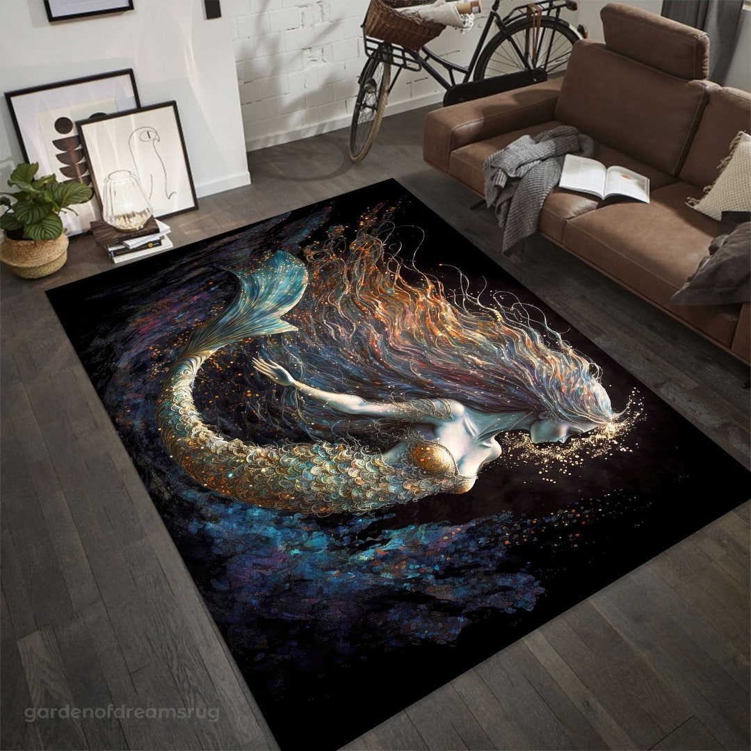 Mermaid Rug, Sea Rug, Mermaid Themed Rug, Non-slip Rug, Gift Rug ...