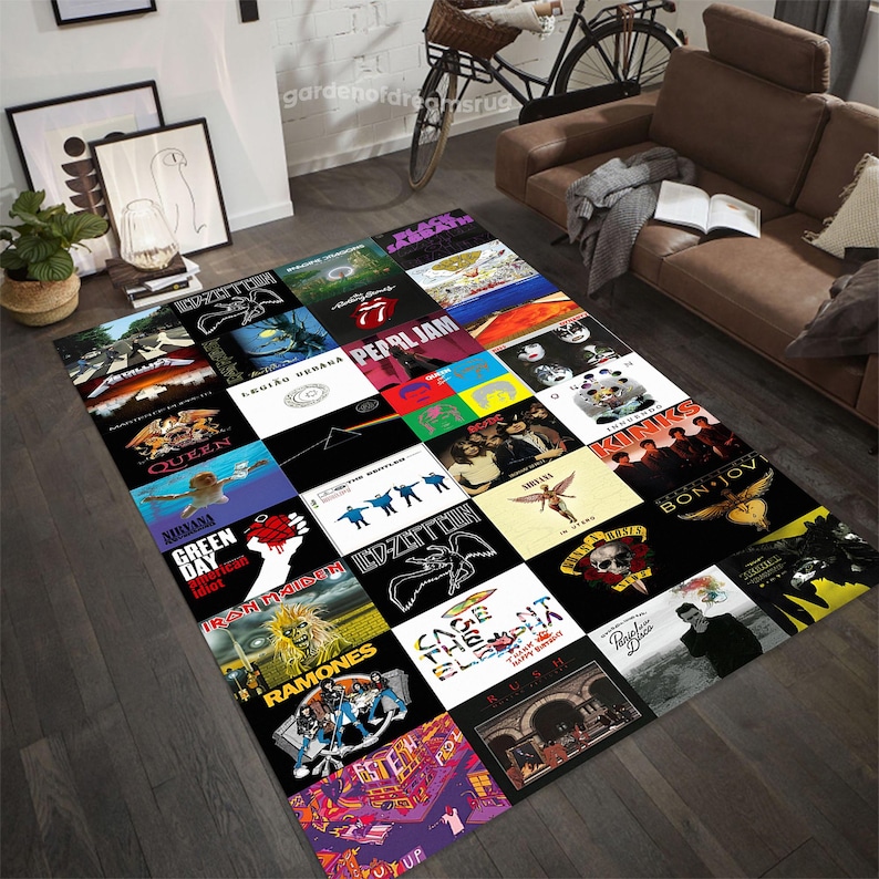 Rock Album Collage Rug: Music Room Decor - Etsy