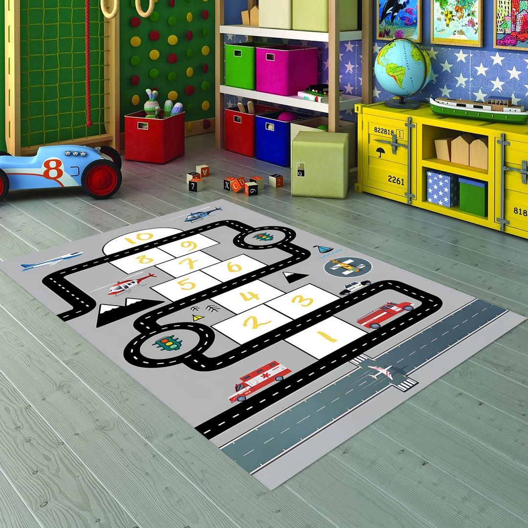 Hopscotch Game Rug, Hopscotch Rug, Customizable Rug, Kids Room Rug ...