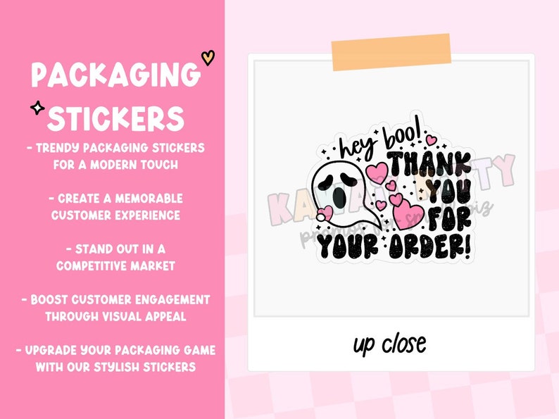 Hey Boo Ghost Packaging Stickers, Small Business Stickers, Packaging ...