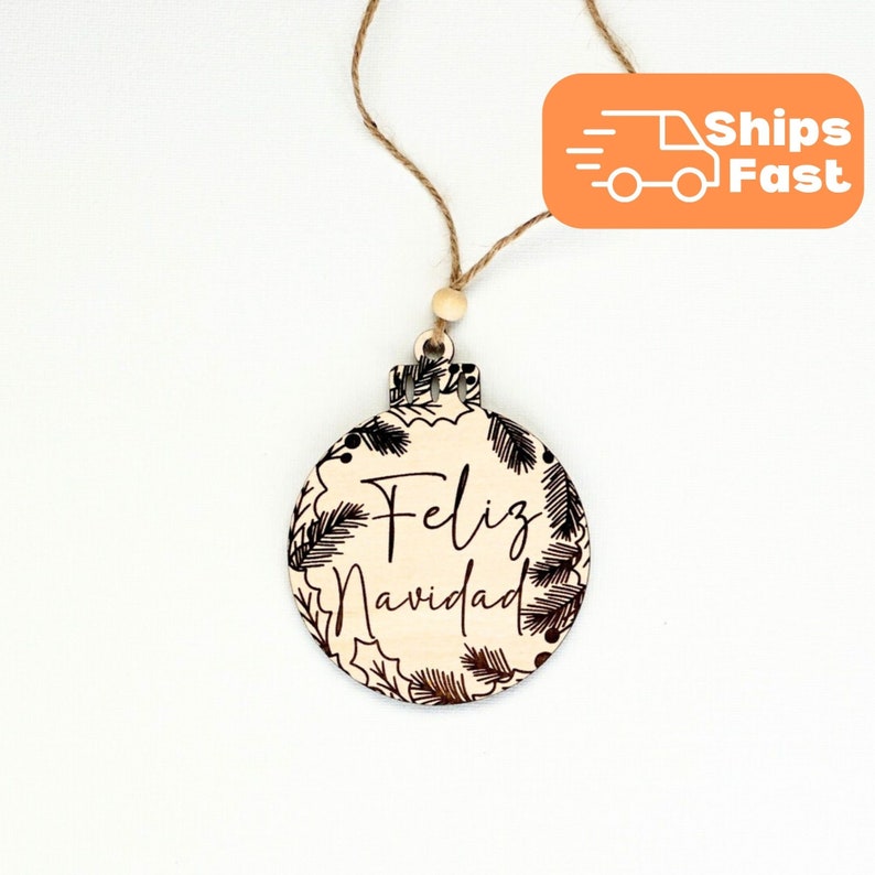 Feliz Navidad Christmas Ornament, Unique Spanish Holiday Decor, Hand ...