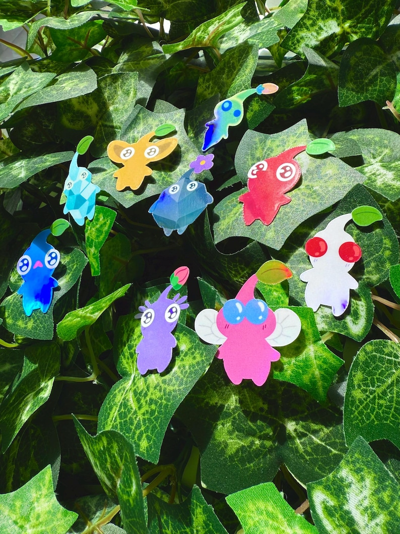 Pikmin Sticker Flakes | Rainbow Holographic Vinyl | Journal Planner ...