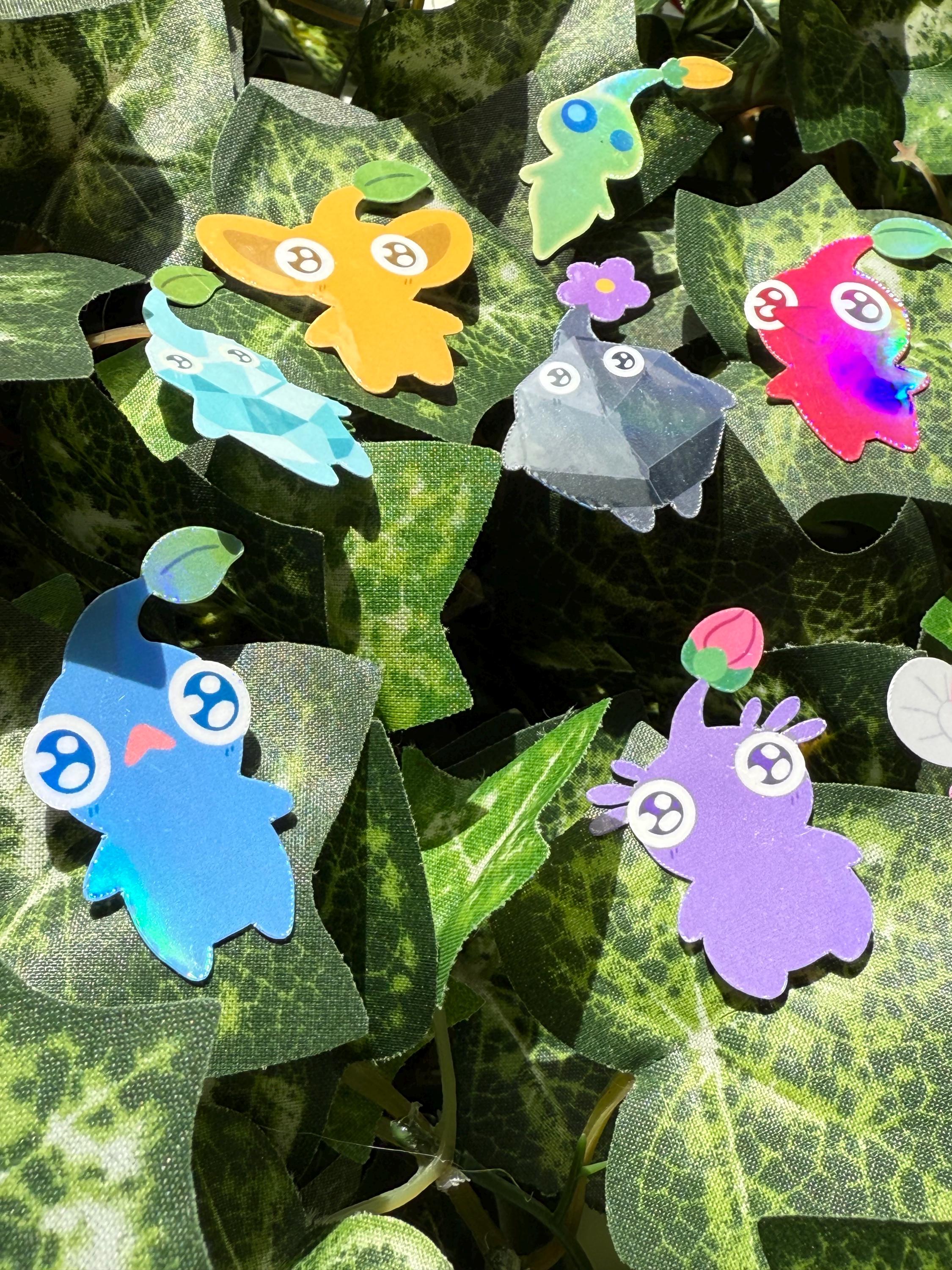 Pikmin Sticker Flakes | Rainbow Holographic Vinyl | Journal Planner ...