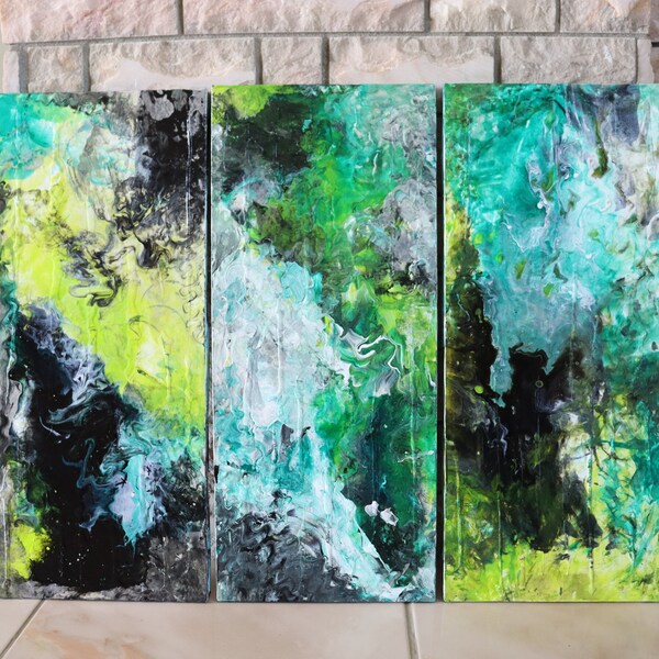 Acrylic Pouring Paintings on Canvas - Etsy