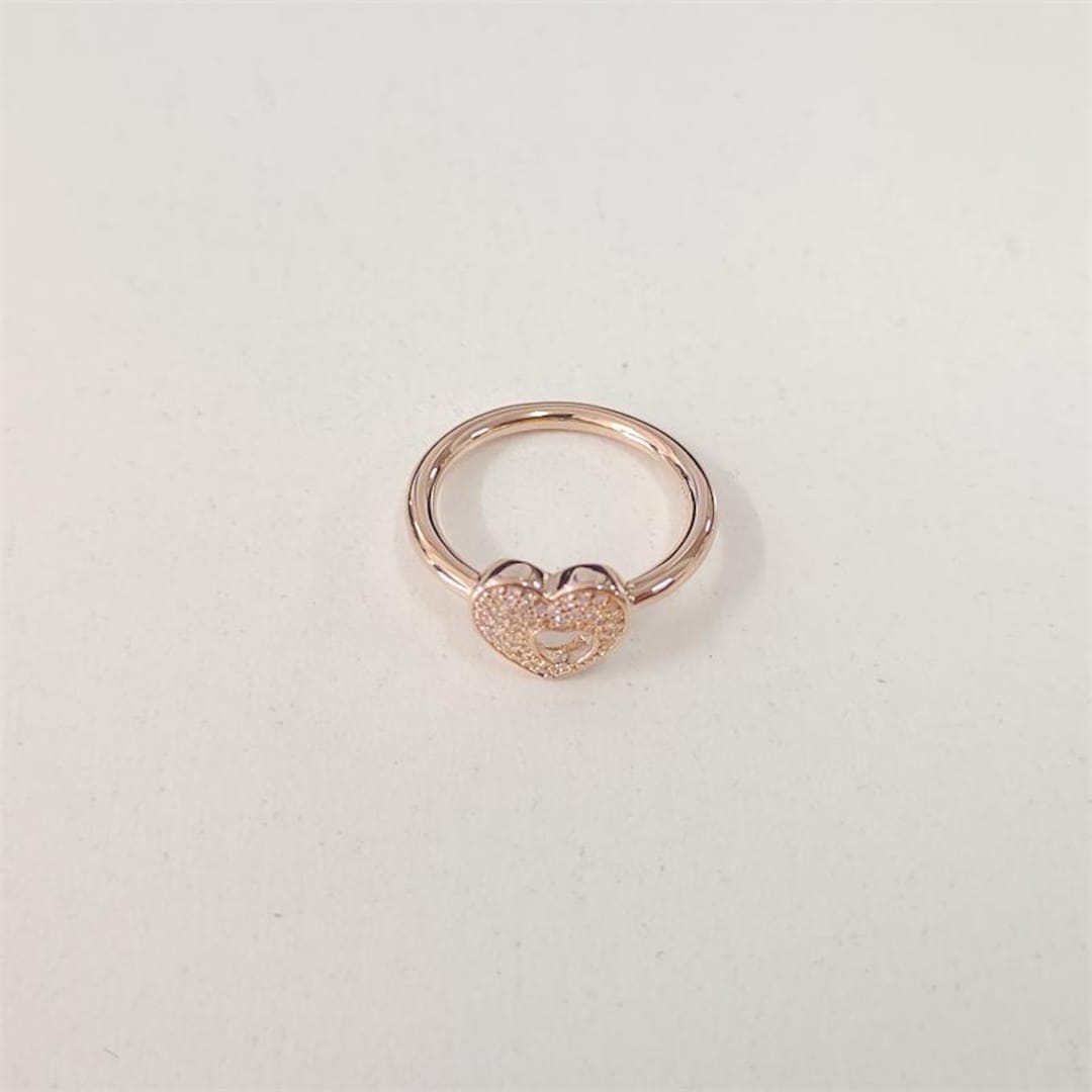 Pandora Pavé Puzzle Heart Ring Rose Gold Plated - Etsy