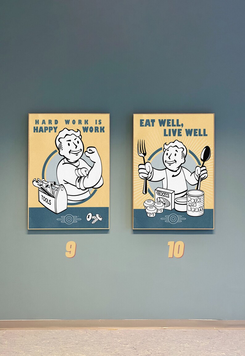 Fallout Vault Boy Poster Series Print, Fallout Vault Boy Gift Series ...