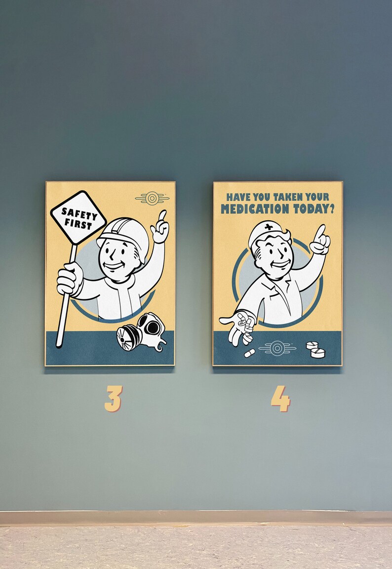 Fallout Vault Boy Poster Series Print, Fallout Vault Boy Gift Series ...