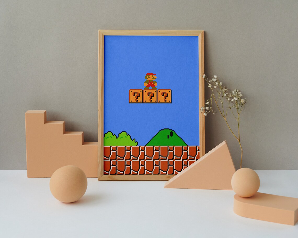 Super Mario Bros Poster Print, Super Mario Bros Gift Poster, Super ...