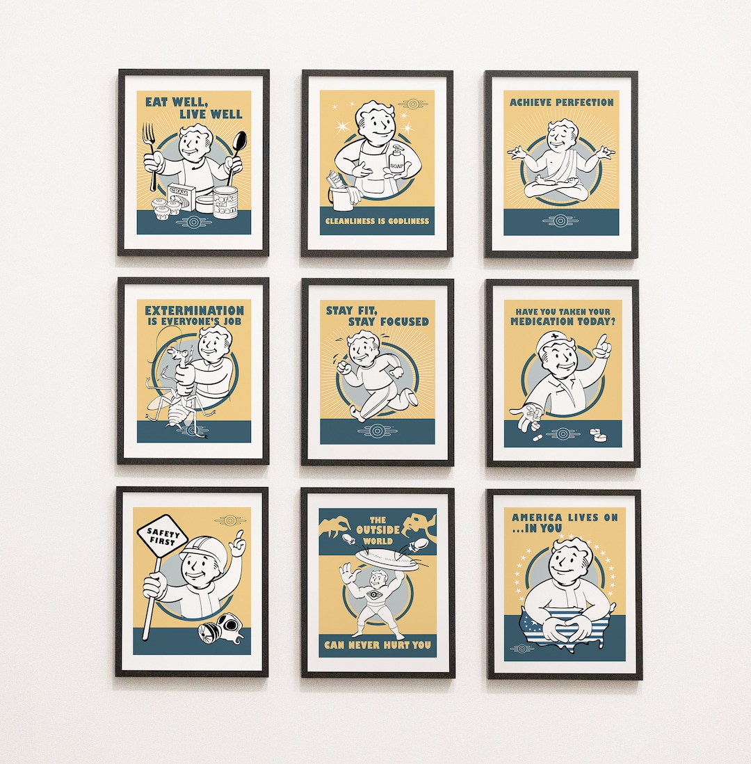 Fallout Vault Boy Poster Series Print, Fallout Vault Boy Gift Series ...