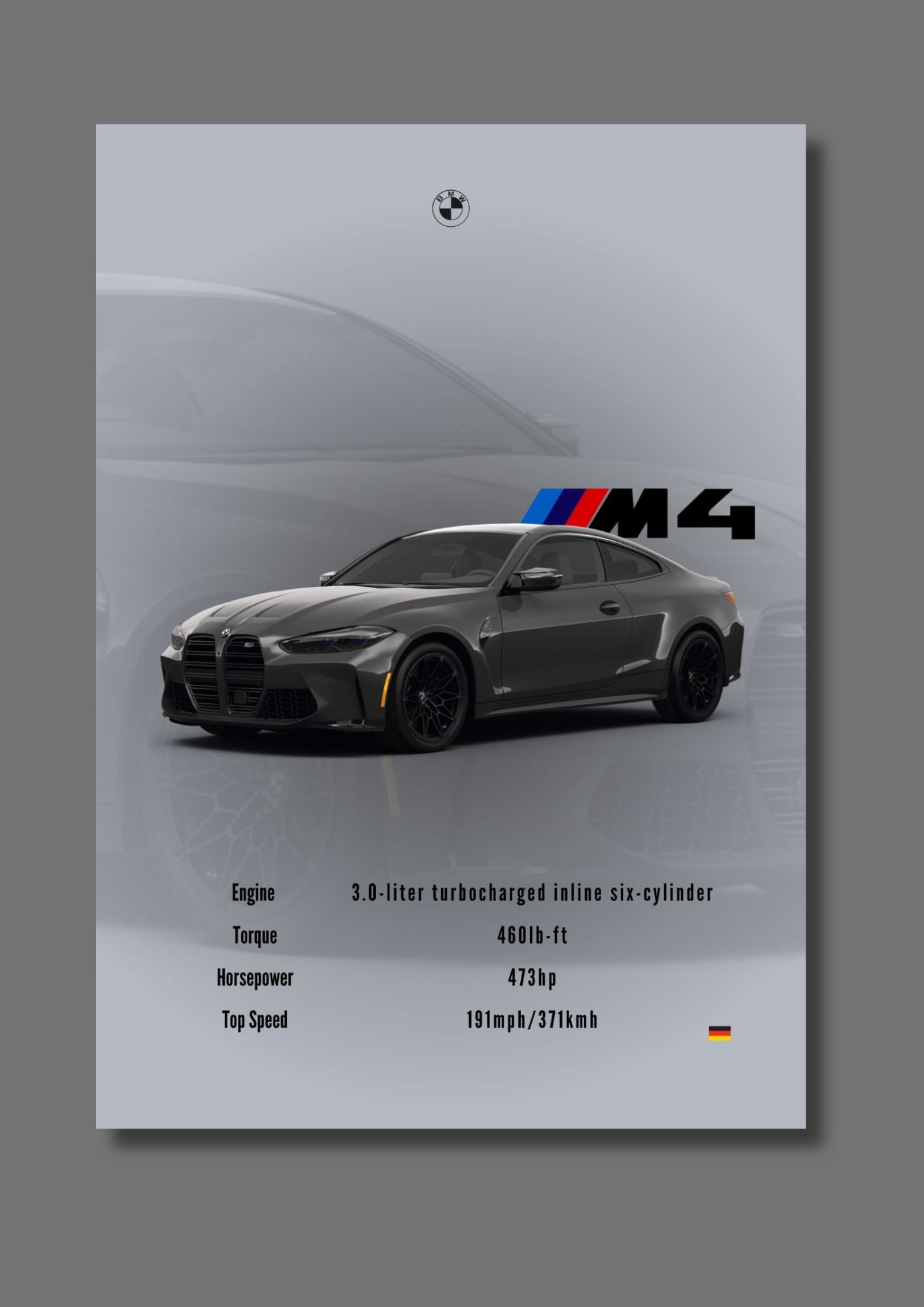 BMW M4 Poster, Car Poster, M4 Digital, Gift for Husband, BMW Gift, Gift ...