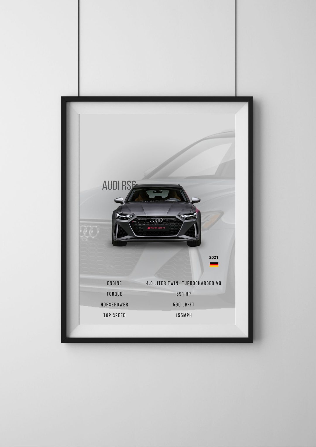 Audi RS6 2021 Car Poster, Audi Fans, Room Decor, Wall Art Christmas ...