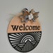 Wooden Boho Welcome Sign Round Wall Home Decor Geometric - Etsy