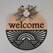 Wooden Boho Welcome Sign Round Wall Home Decor Geometric - Etsy