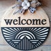 Wooden Boho Welcome Sign Round Wall Home Decor Geometric - Etsy