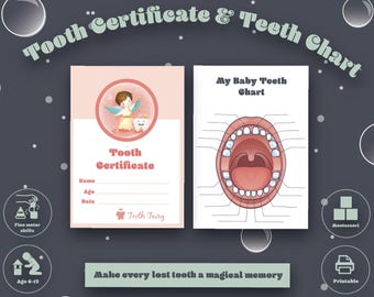 Lost Tooth Chart, Tooth Fairy Chart, Baby Teeth Chart, Tooth Fairy ...