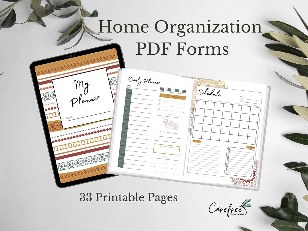 Home Organization PDF Forms Boho Theme - Etsy
