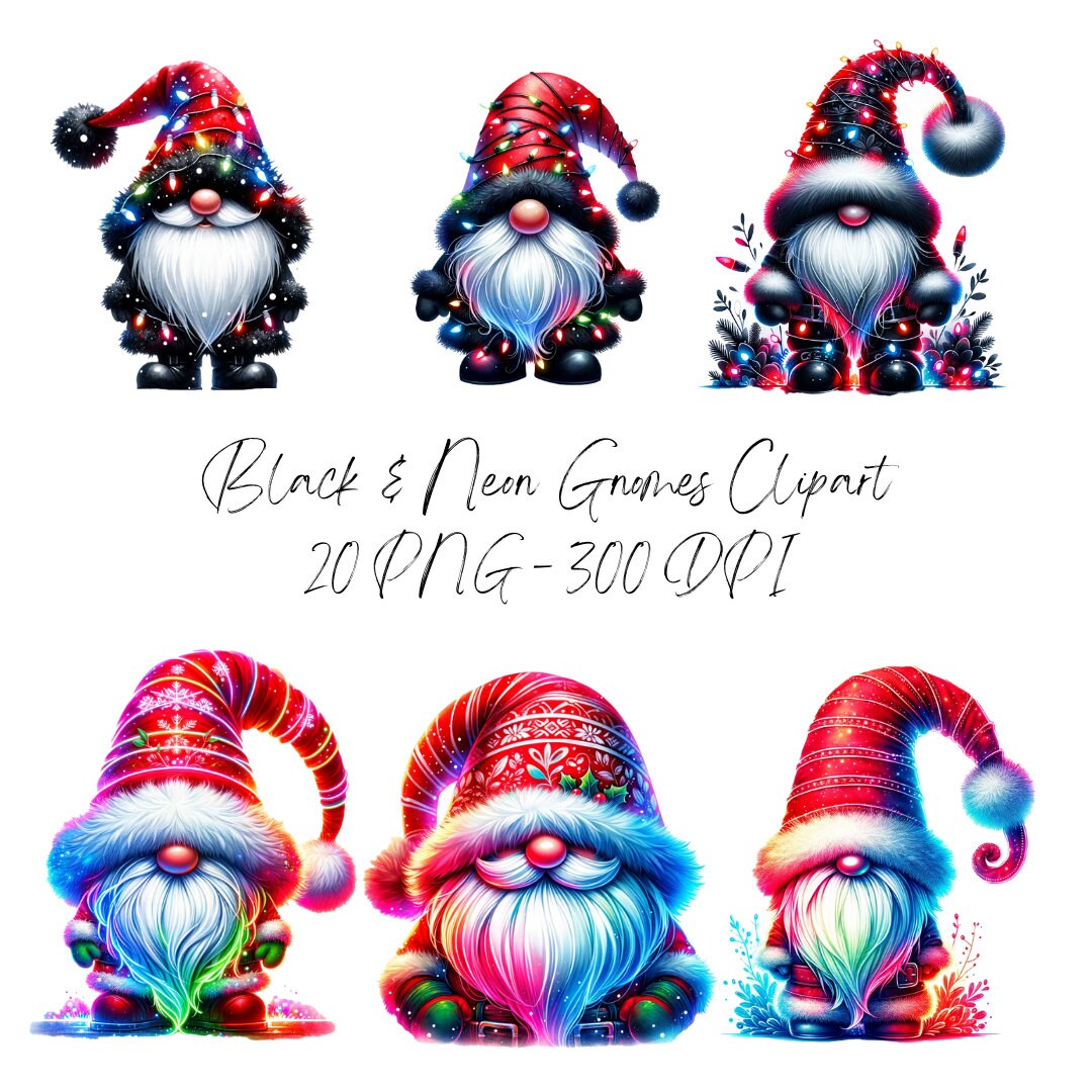 Watercolor Christmas Gnomes Collection Clipart 20 PNG - Etsy