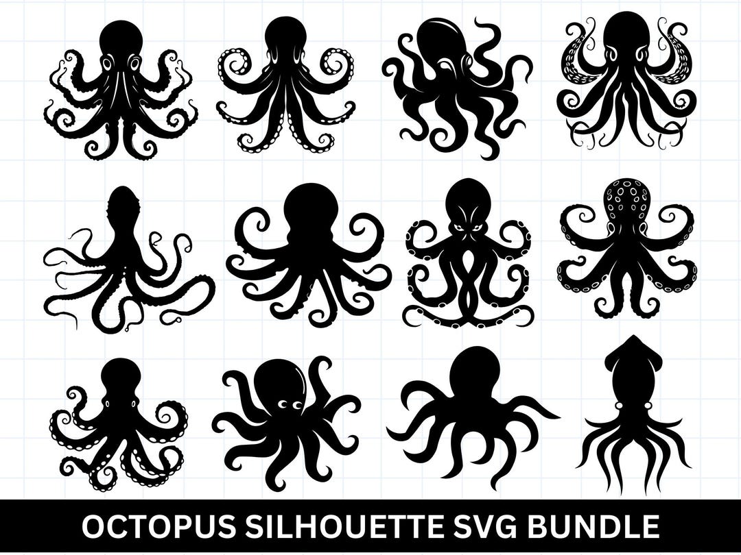 Octopus SVG Bundle, Octopus PNG Bundle, Octopus Clipart, Octopus SVG ...