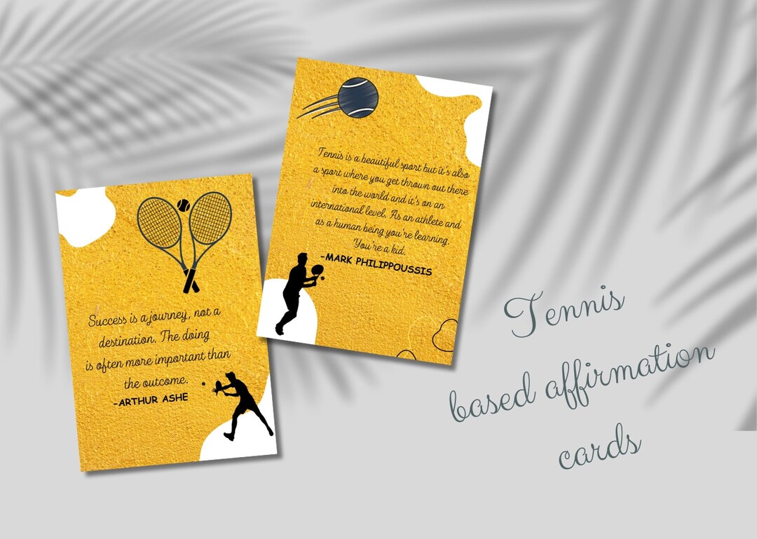 Tennis Affirmation Cards DIGITAL FILE - Etsy