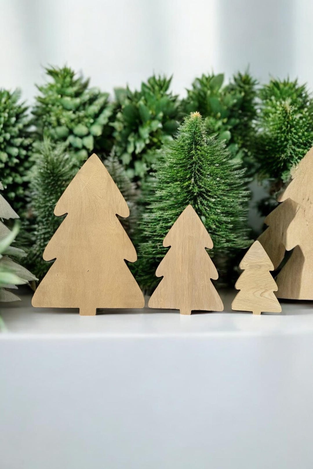 Three Unfinished Wood Christmas Tree Pack | 3 Different Size Unfinshed ...