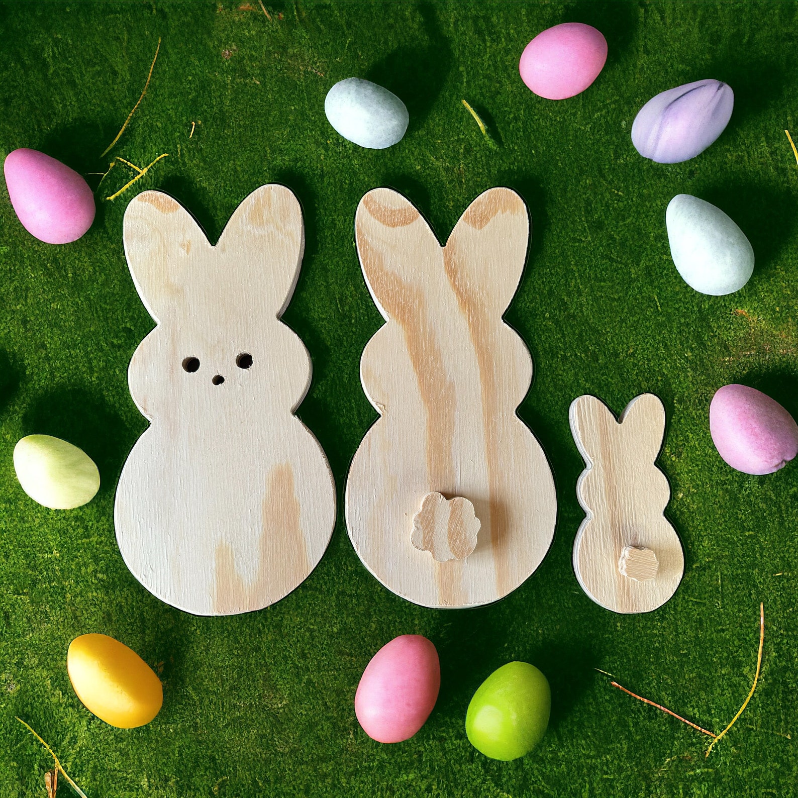 Easter Bunny Wood Cutout 6 38 Tall Bunny Rabbit Wood CNC Cutout Easter ...