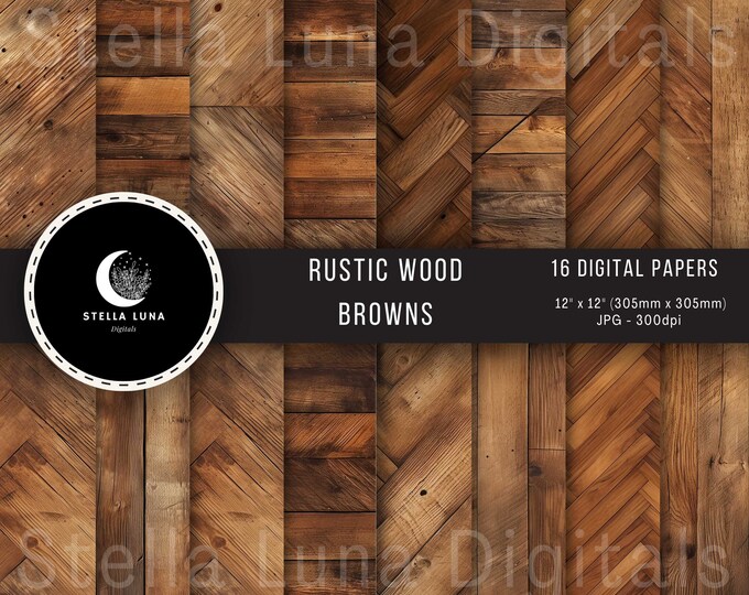 Rustic Wood Digital Printable Paper, Brown Wood, Wood Backgrounds, Wood ...