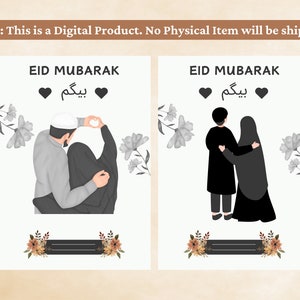 Digital Eid Money Holder, Editable Eid Money Card, Couple Eid, 6 ...
