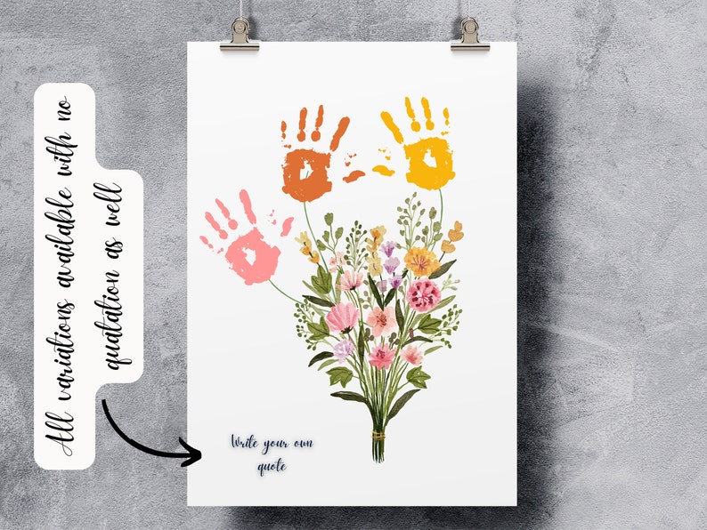 Mother's Day Garden Printable, Mother's Day Craft Handprint Art, Parent ...