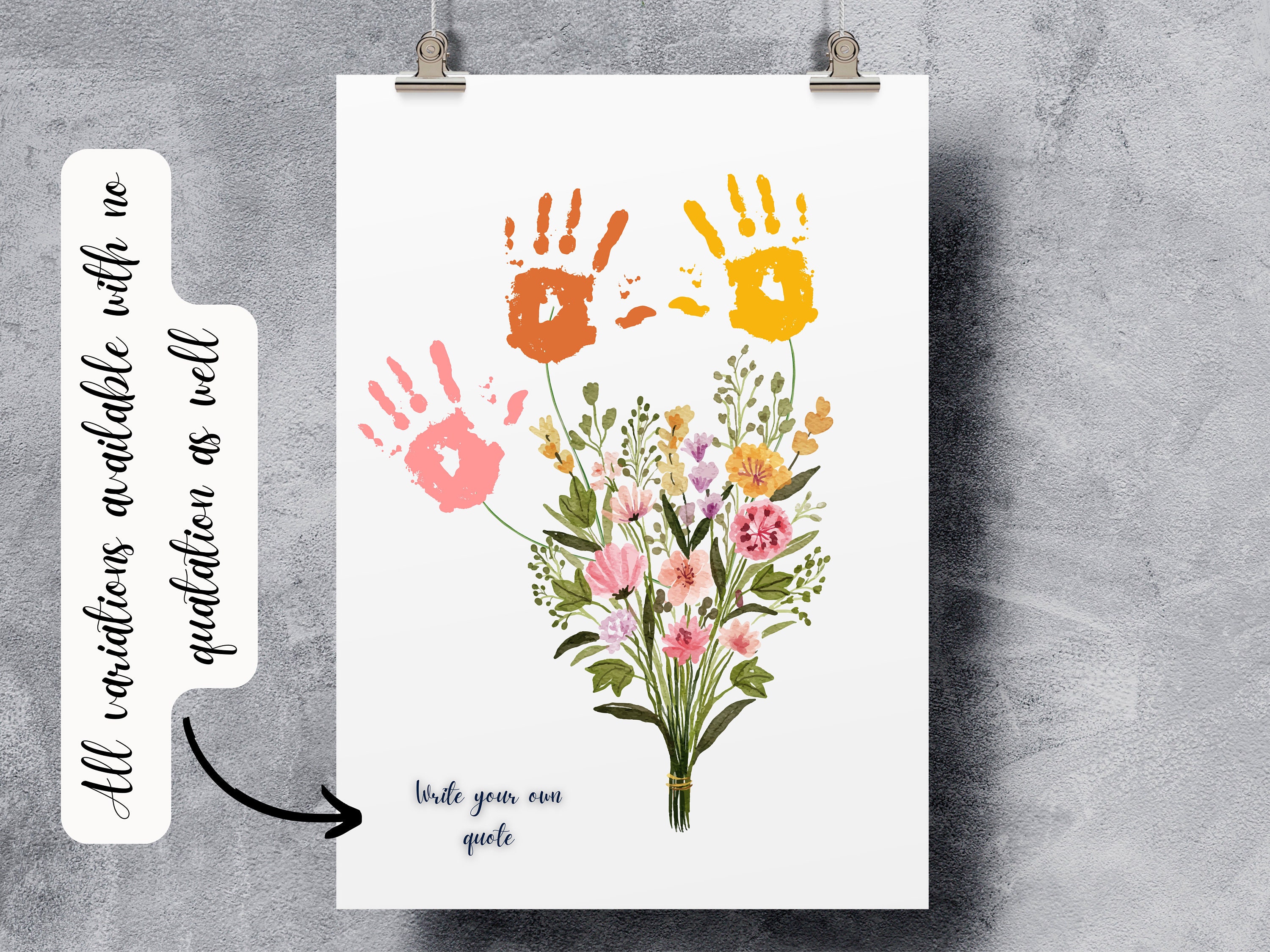 Mother's Day Garden Printable, Mother's Day Craft Handprint Art, Parent ...