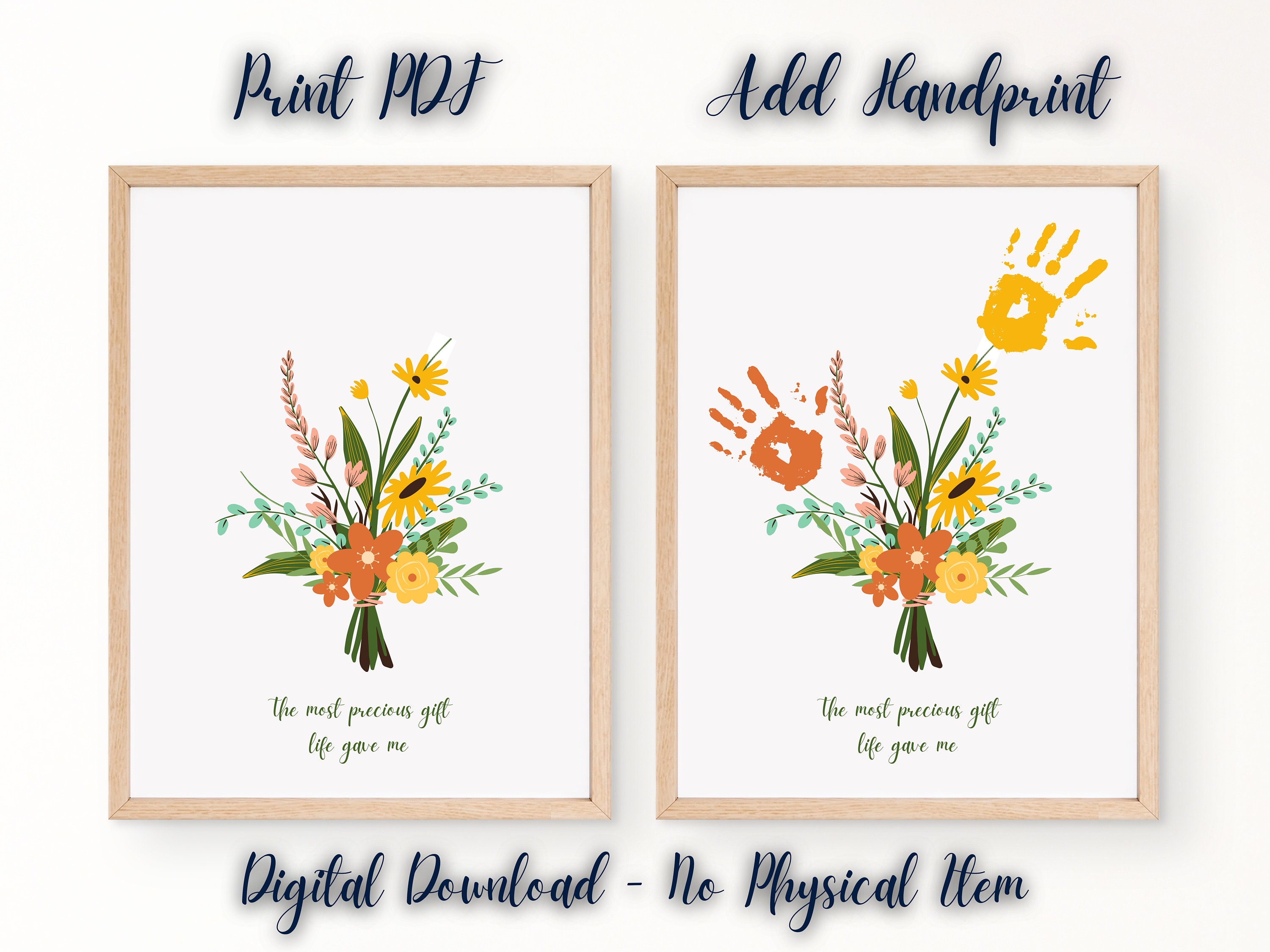 Mother's Day Garden Printable, Mother's Day Craft Handprint Art, Parent ...