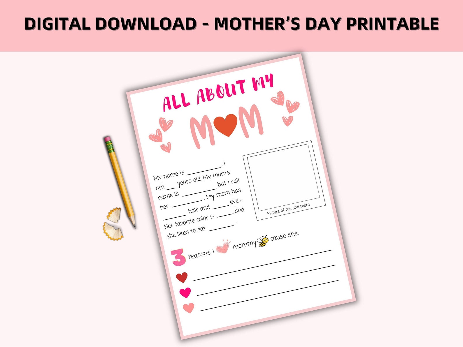 Mother's Day Printable, Teacher and Parent Resources, All About My Mom ...
