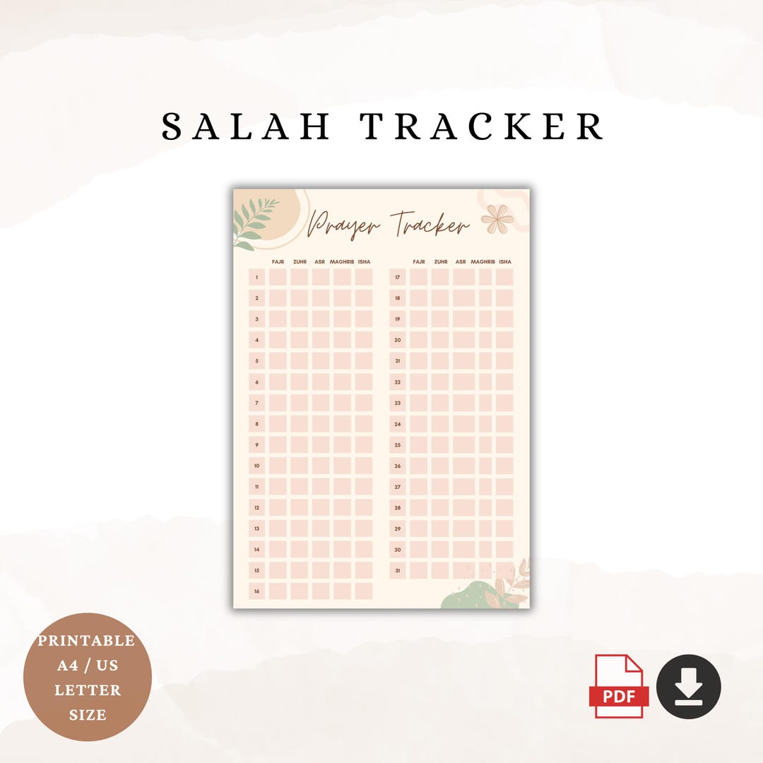 Prayer Tracker, Salah Tracker, Islamic Tracker, Islamic Habits, Muslim ...