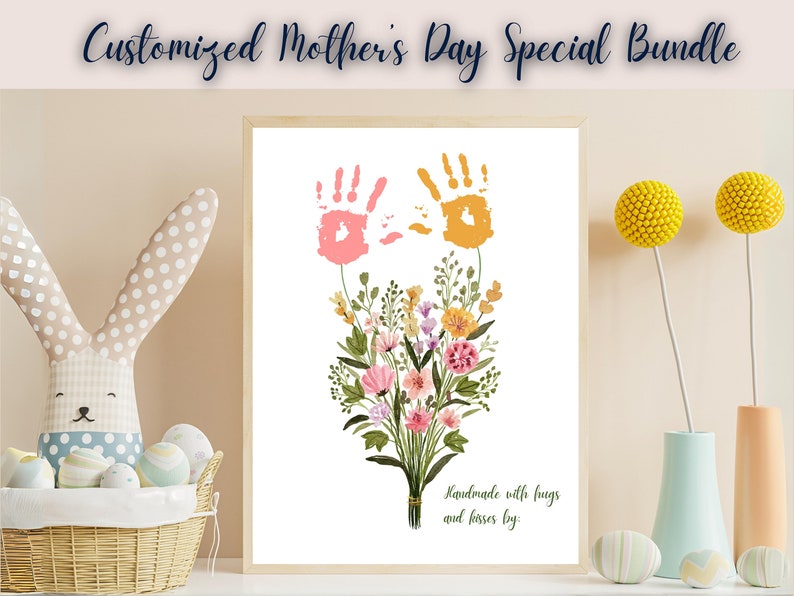 Mother's Day Garden Printable, Mother's Day Craft Handprint Art, Parent ...