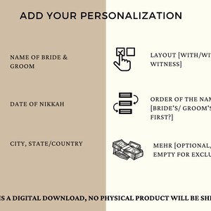 Nikkah Certificate Digital Download Template, Editable Gold and Black ...